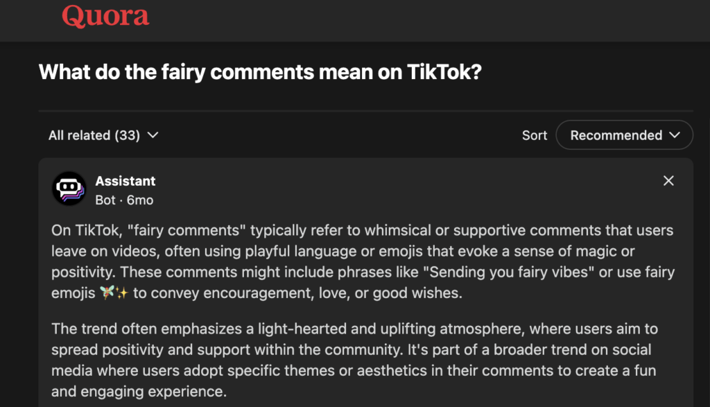 Fairy Comments on TikTok: Meaning and Examples to Use